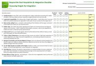Acquisition & Integration Checklist - Assessing Targets for Integration